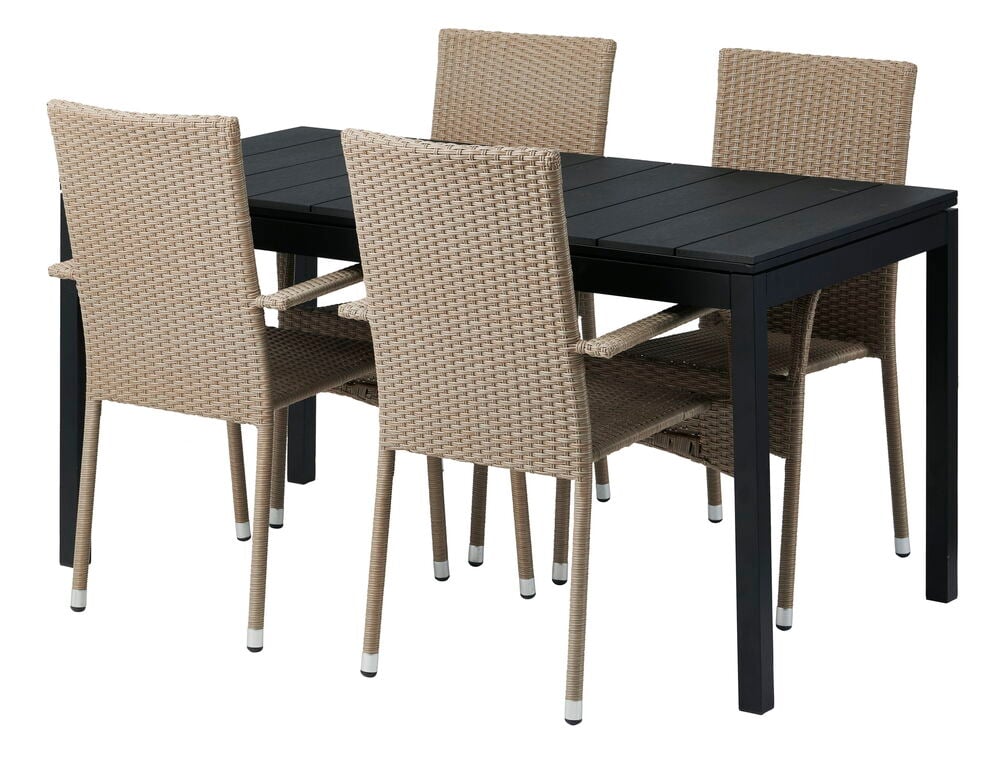 Bord Barcelona, utdragbart + 4 stolar Milano | Rusta.com