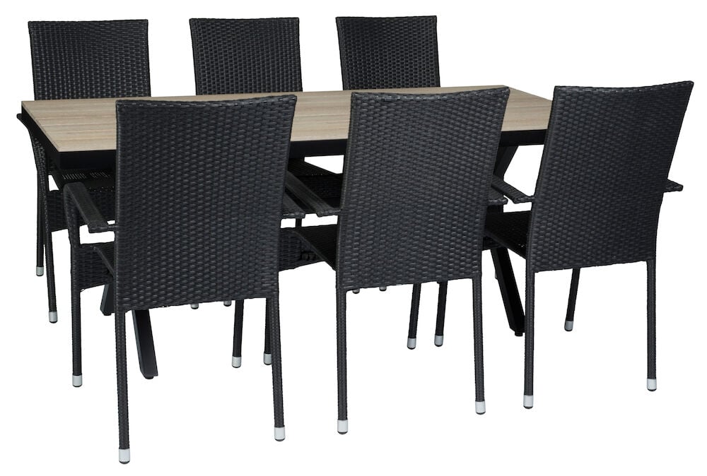 Bord Florens + 6 stolar Milano | Rusta.com