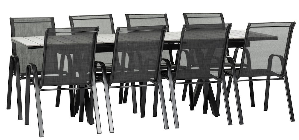 Bord Florens, utdragbart + 8 stolar Madrid | Rusta.com